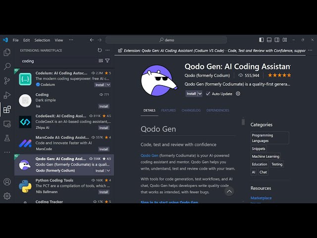 This VSCode Codium Qodo Gen AI Coding Assist... | Open Video