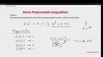 Solve Polynomial Inequalitie - Video