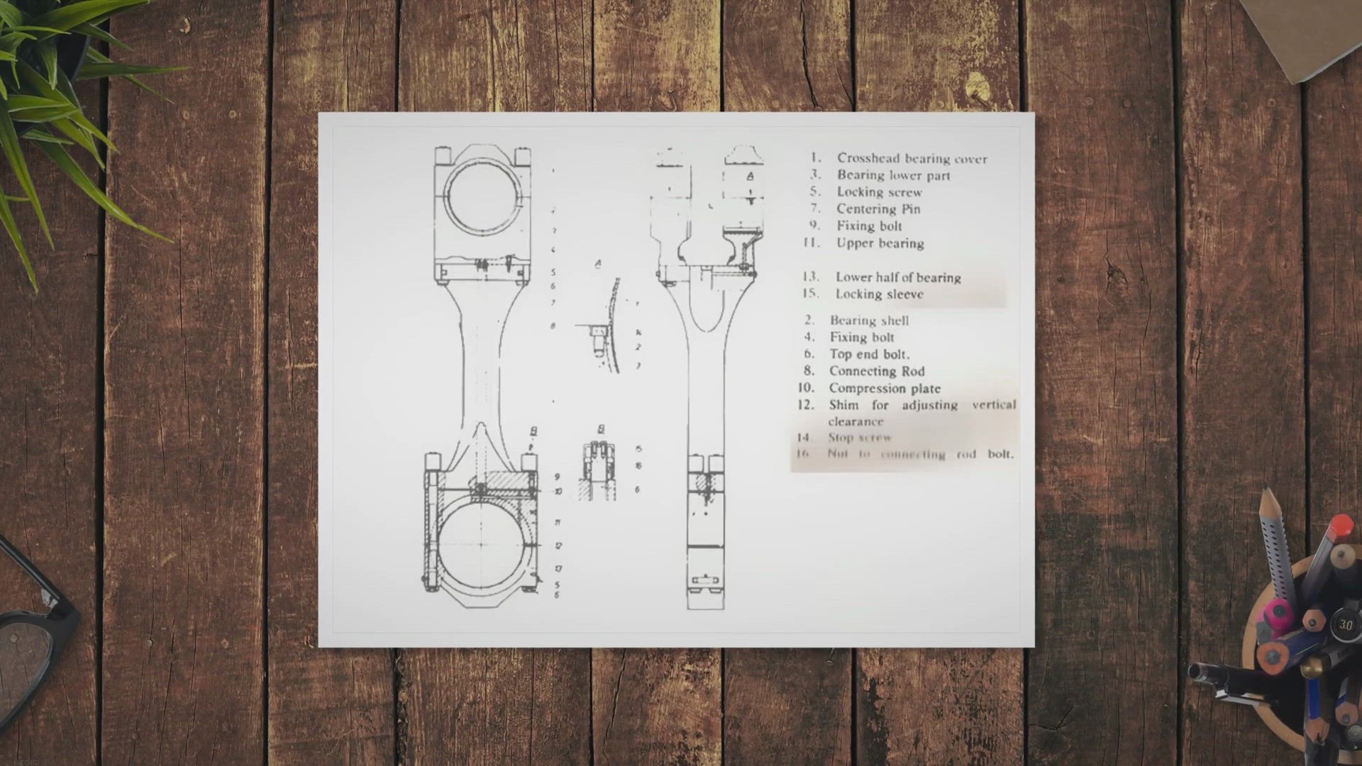 Connecting rods for marine diesel engines