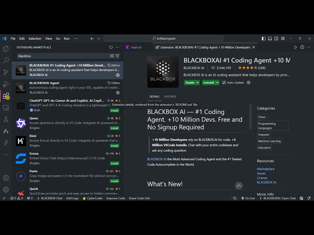 This VSCode BlackboxAI Extension to Integrat... | Open Video