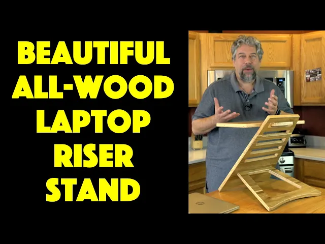 Victor High Rise Acacia Wood Laptop Riser Standing Desk S...