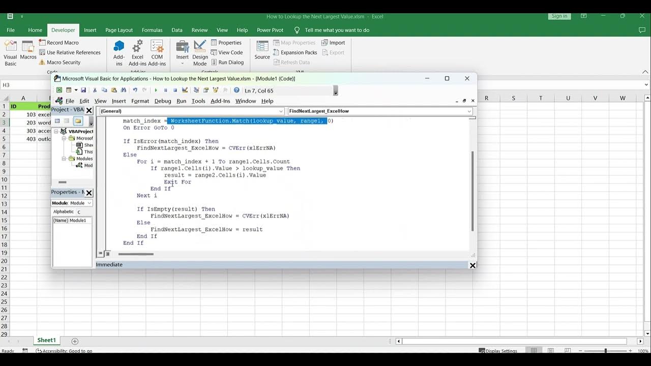how-to-lookup-the-next-largest-value-in-excel