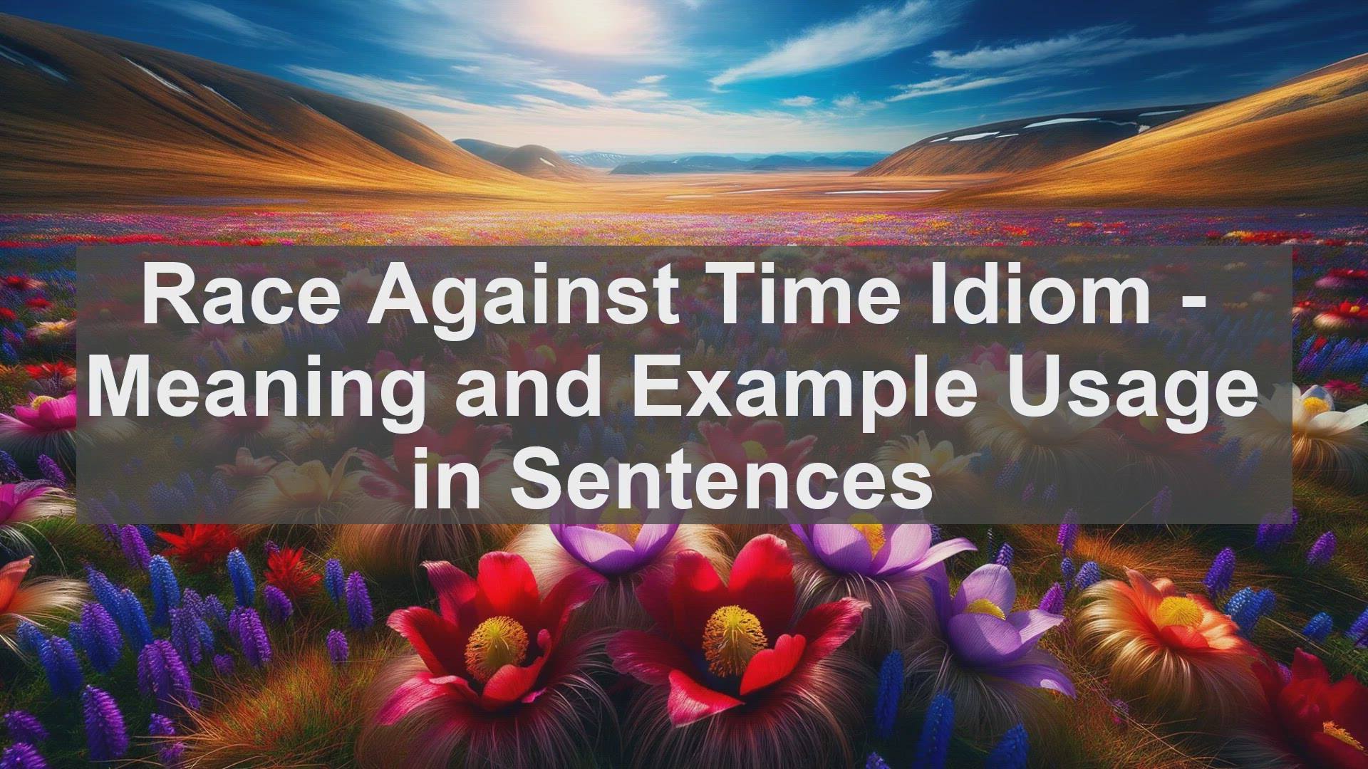 Race Against Time Idiom