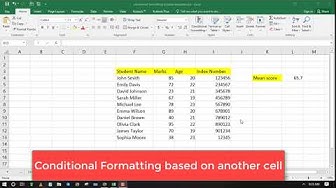 Conditional Formatting Based on Another Cell in Excel