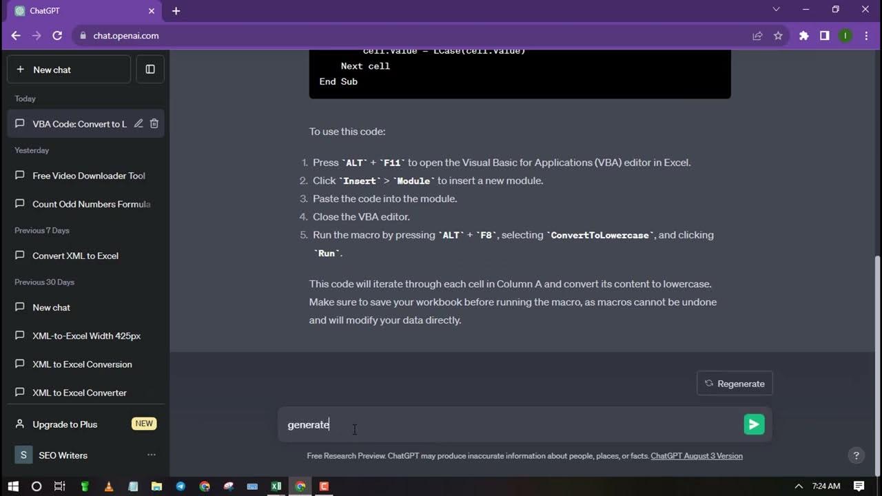 Excel Course: How to use ChatGPT to generate VBA Code