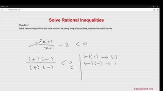 Solve Rational Inequalitie - Video