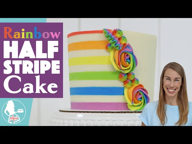 Rainbow Half Stripe Cake