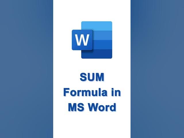MS Word Trick: Add Numbers (SUM Formula) #sh... | Open Video