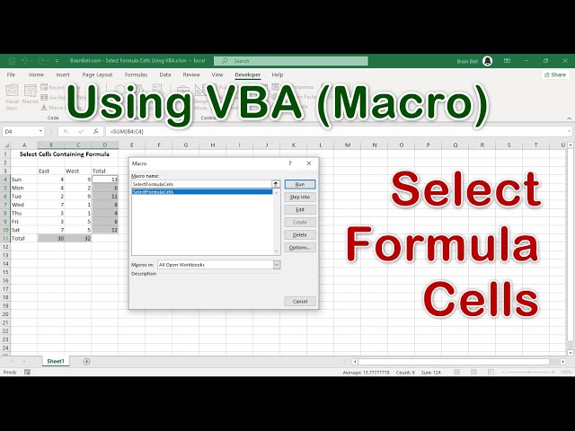 How to Select Formula Cells Using VBA #Excel