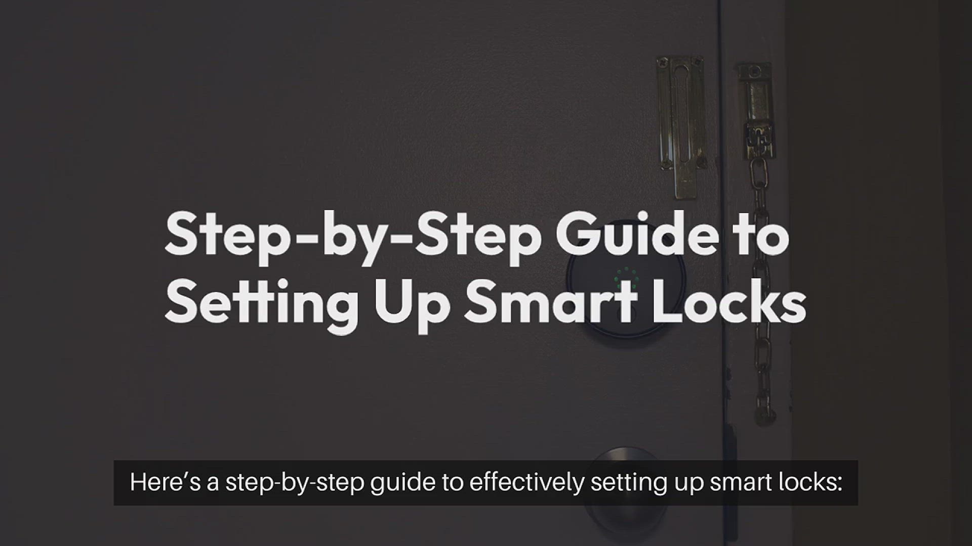 Setting Up Smart Locks | Open Video